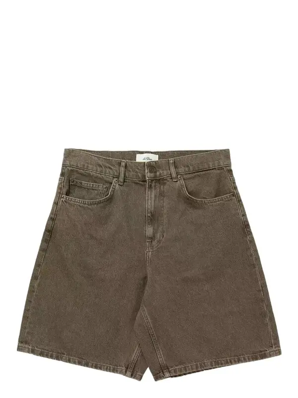 LES DEUX Washed Denim Shorts - Brown