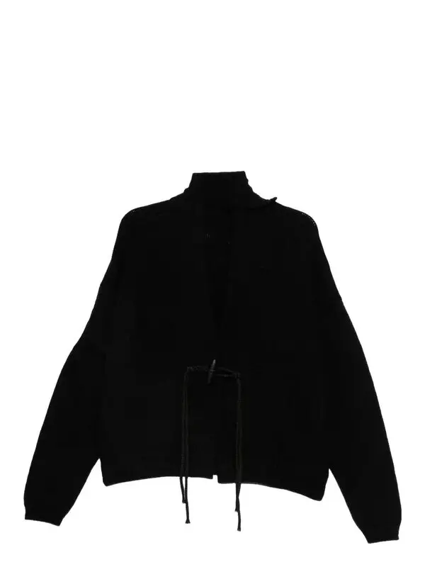 Y’s Toggle-fastening High Neck Cardigan - Black