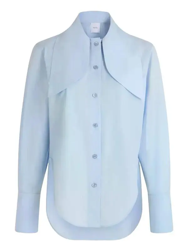 PATOU Cotton Bow Collar Blouse - Blue