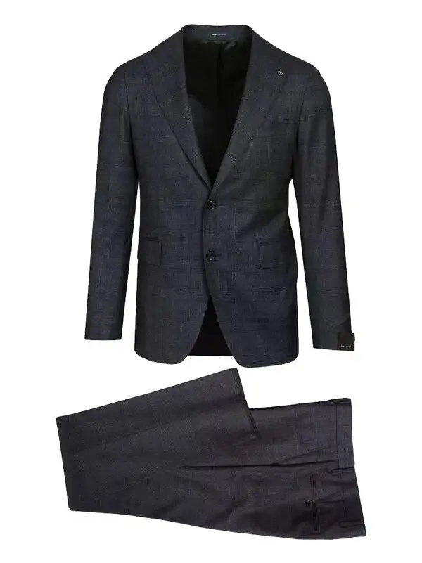 Tagliatore Vesuvio Prince Of Wales Check Suit - Blue