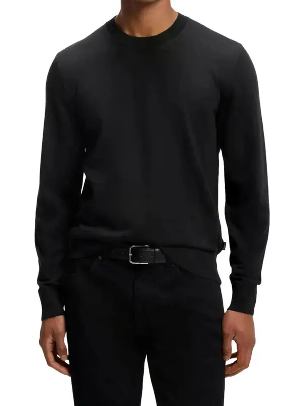 BOSS Crew Neck Wool Sweater - Black