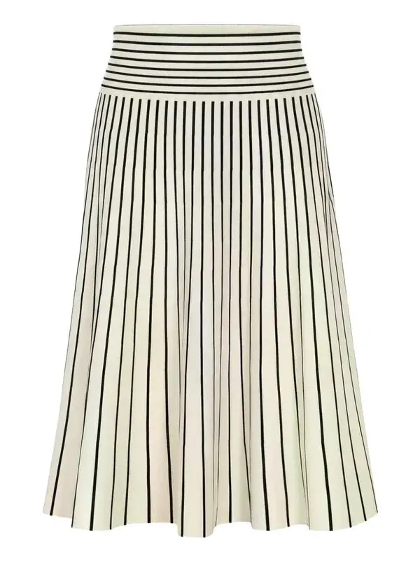 Ralph Lauren Striped A-line Midi Skirt - Neutrals