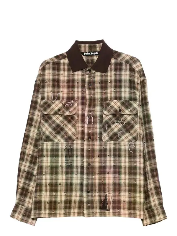Palm Angels Check-pattern Shirt - Brown