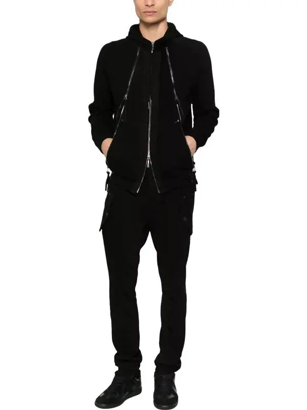 Masnada Long-sleeve Zip-fastening Hoodie - Black