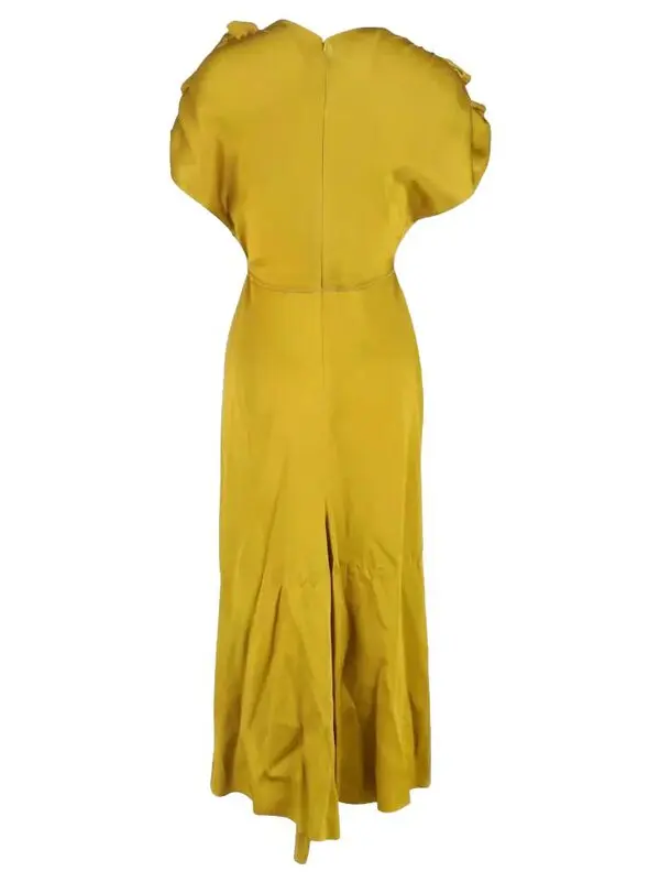 Victoria Beckham Ruffled Midi Dress - Yellow