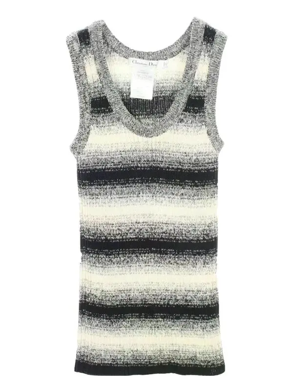Dior Striped Knit Tank Top - Blue