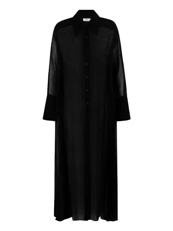 CAYET Caetana Sheer Maxi Overshirt - Black
