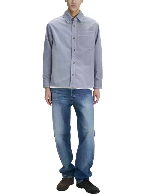 A.p.c. Corduroy Chest-pocket Shirt - Blue