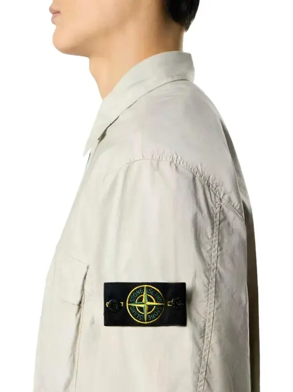 Stone Island Garment-dyed Flap-pocket Shirt - Neutrals