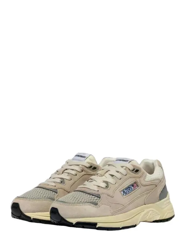 AUTRY Hyperway Suede-panelled Sneakers - Neutrals