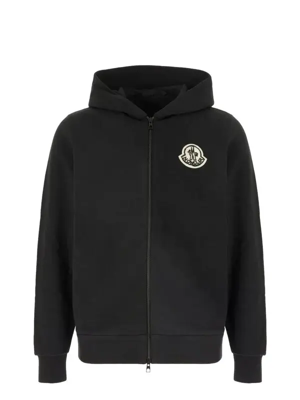 Moncler Logo-patch Zip-up Hoodie - Black