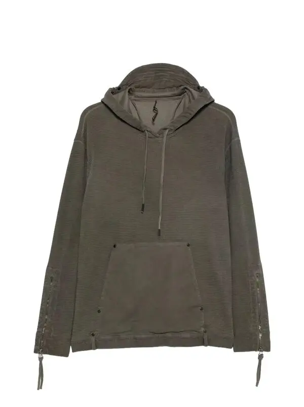 Masnada Waffle-knit Zip-cuff Hoodie - Green