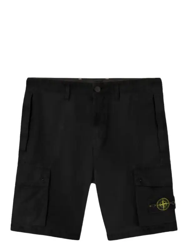 Stone Island Logo-patch Cargo Shorts - Black