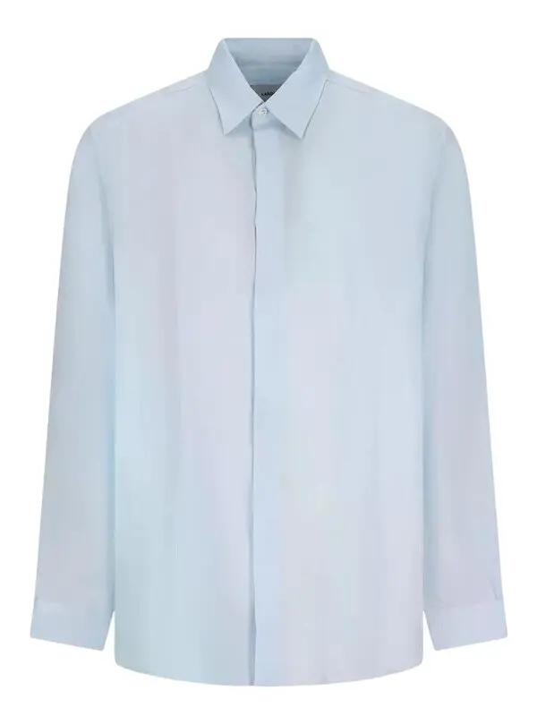 LARDINI Concealed-front Shirt - Blue