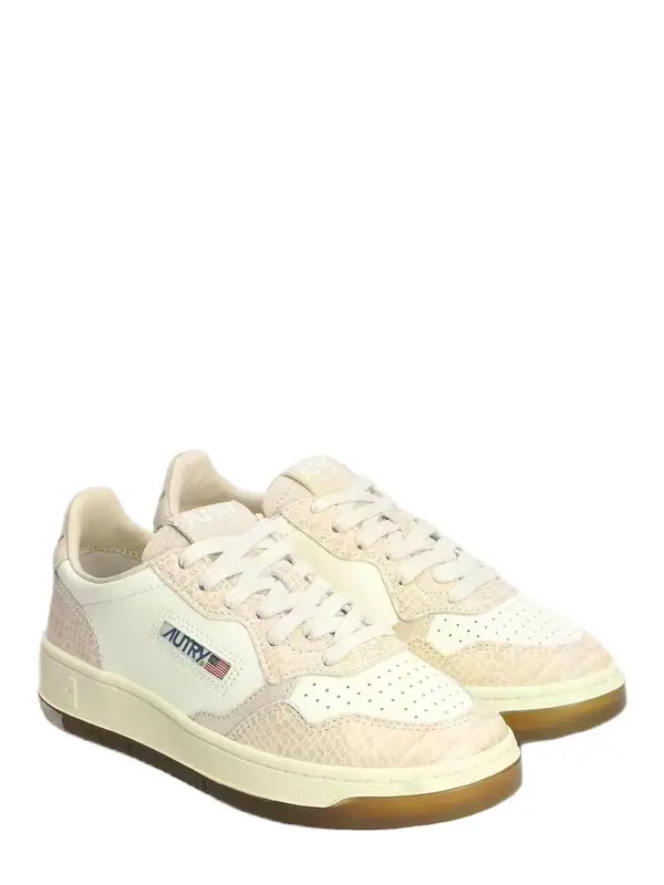 AUTRY Medalist Crocodile-effect Sneakers - Neutrals