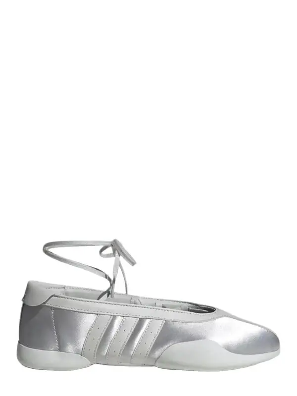 Adidas Lace-up Logo-patch Ballet Flats - Silver