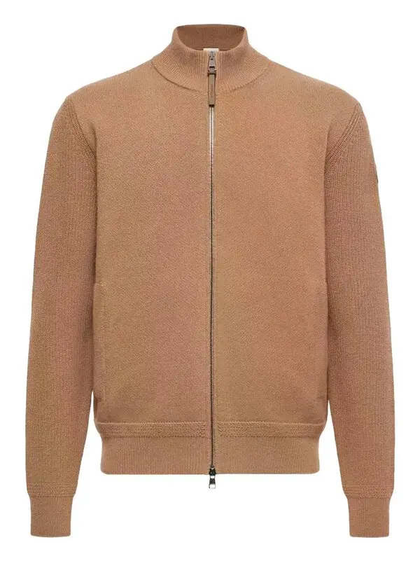 Moncler High-neck Zip-up Cardigan - Brown