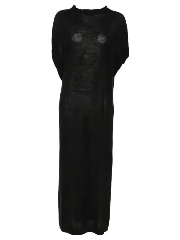 Liviana Conti Ribbed-trim Knitted Maxi Dress - Black
