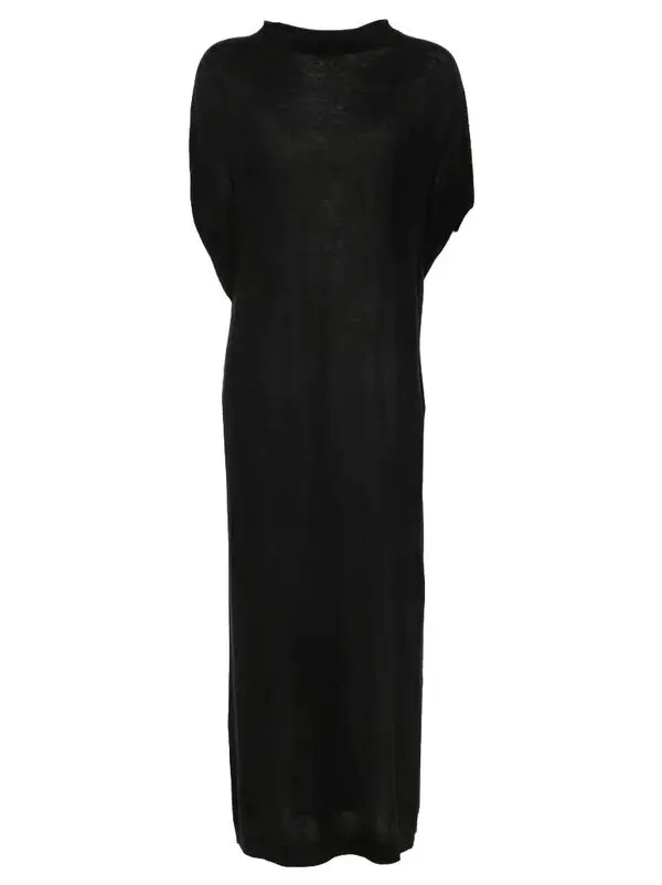 Liviana Conti Ribbed-trim Knitted Maxi Dress - Black