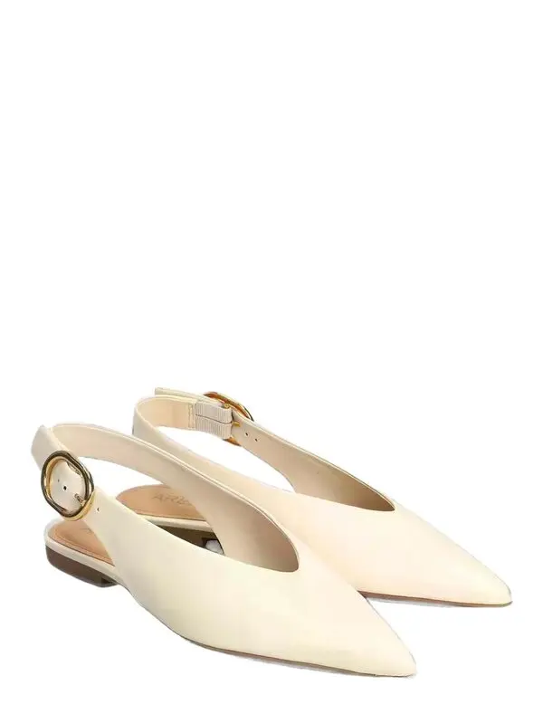 AREZZO Buckle-detail Pointed-toe Slingback Pumps - Neutrals