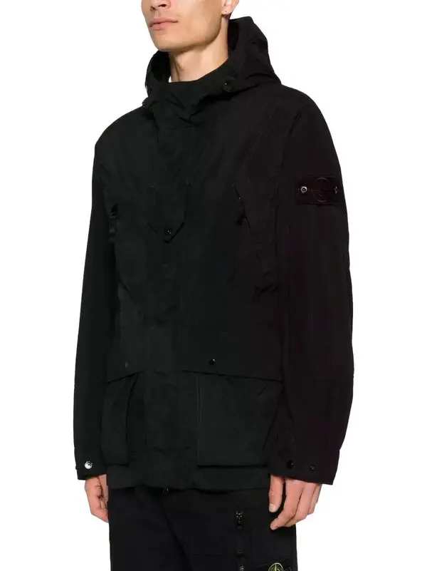 Stone Island Logo-patch Parka - Black