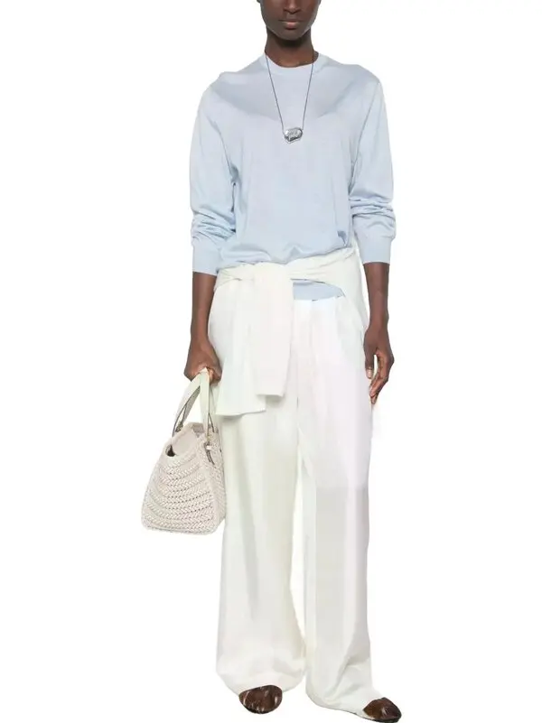 Fabiana Filippi Crew Neck Long Sleeve Sweater - Blue
