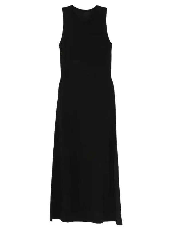 Liviana Conti Sleeveless V-neck Midi Knitted Dress - Black