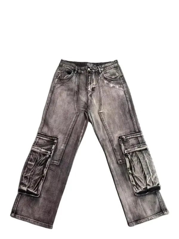 VALE FOREVER Double-knee Cargo Jeans - Black
