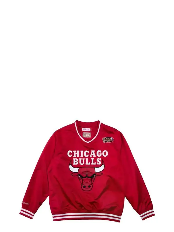 Mitchell & Ness Satin V-neck Sweatshirt - Red