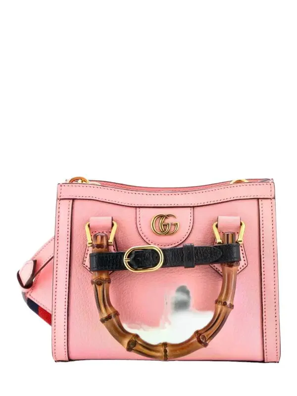 Gucci Diana Nm Bamboo Handle Tote Leather Mini Crossbody Bag - Pink