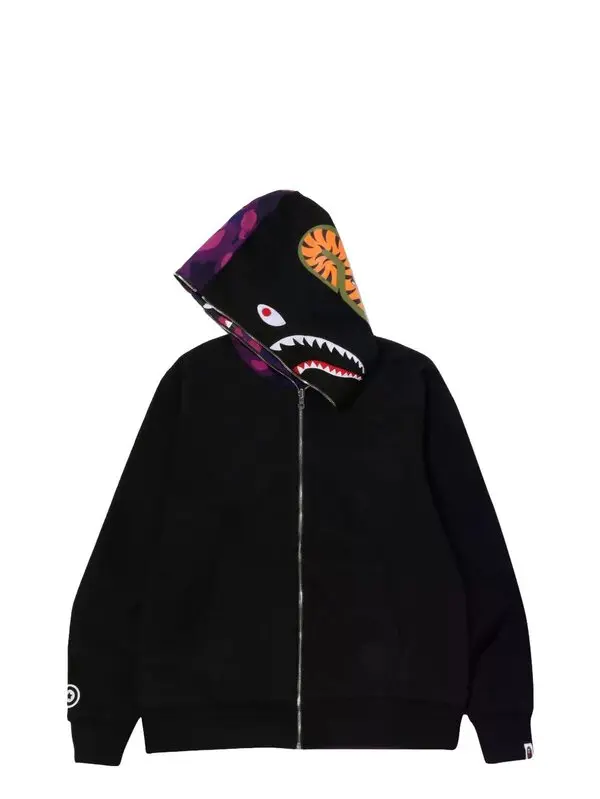 A BATHING APE Shark Camouflage Hoodie - Black