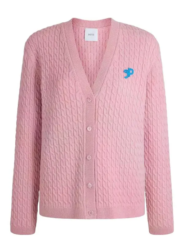 PATOU Cable Knit Cardigan - Pink