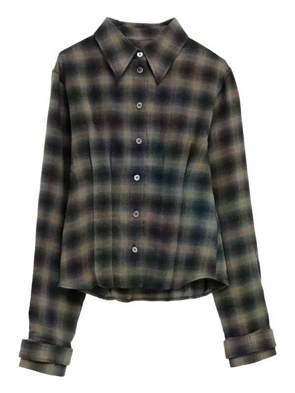 Our Legacy Envelop Check-print Shirt - Black
