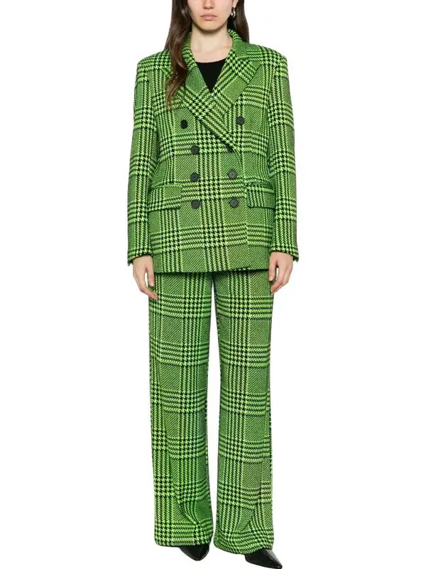 Liviana Conti Double-breasted Checked Blazer - Green