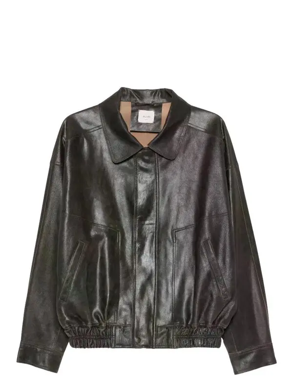 ALYSI Coffee Leather Jacket - Brown