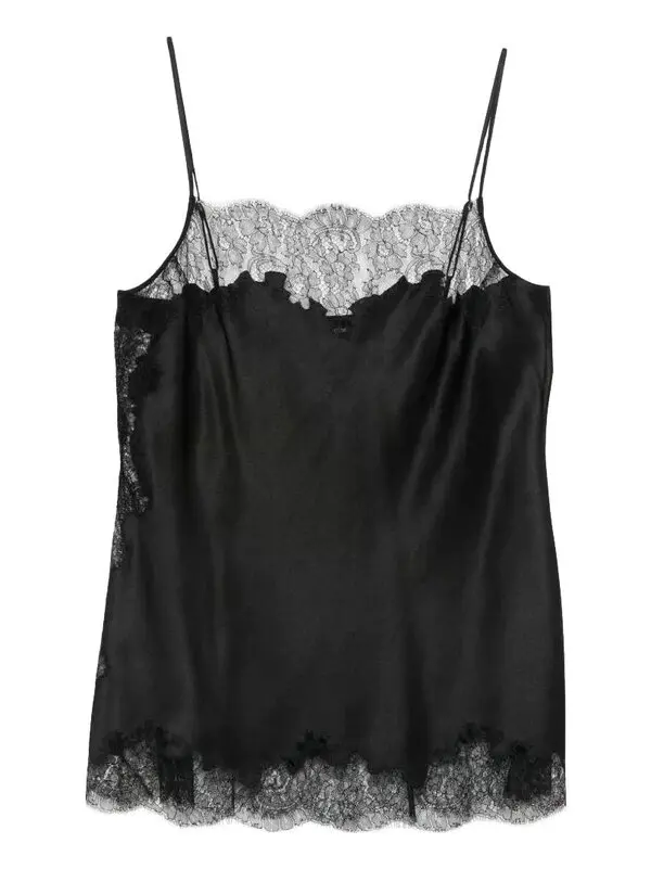 Carine Gilson Lace Trimmed Camisole - Black