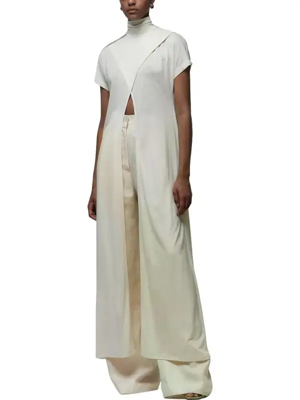 CAYET Bella Crossover High Neck T-shirt - Neutrals