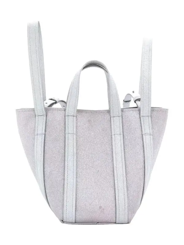 Balenciaga Everyday 2.0 North South Tote Glitter Fabric Xs Satchel - Metallic