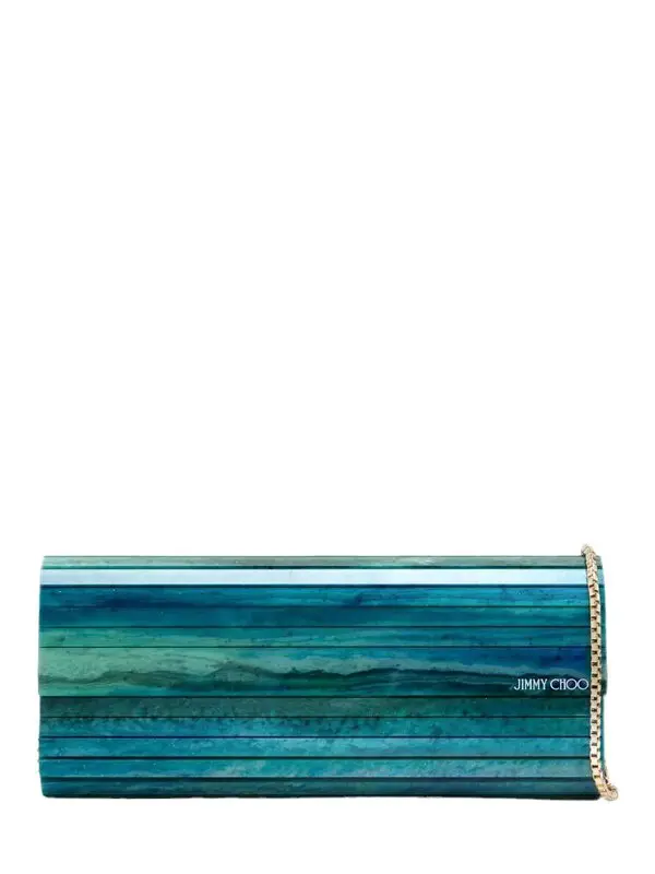 JIMMY CHOO Sweetie Marble-effect Clutch Bag - Blue