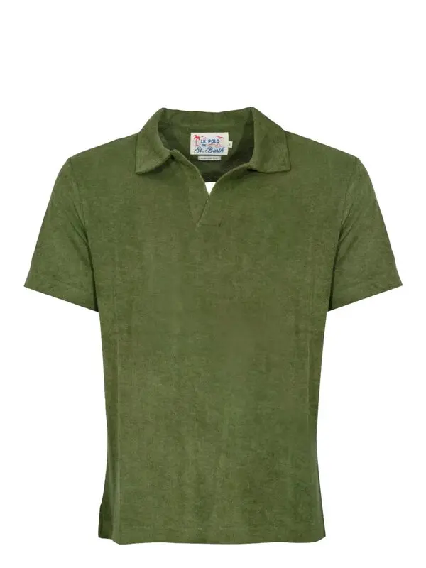 MC2 SAINT BARTH Terrycloth-texture Polo Shirt - Green
