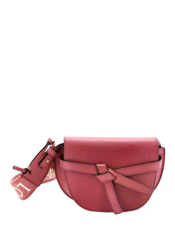 Loewe Gate Dual Shoulder Bag Leather Mini Crossbody Bag - Pink