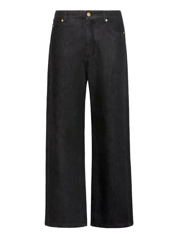 Max Mara Button-up Wide-leg Jeans - Black