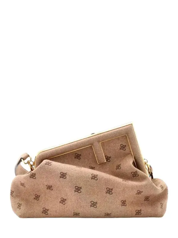 Fendi Karligraphy Clutch Bag - Brown
