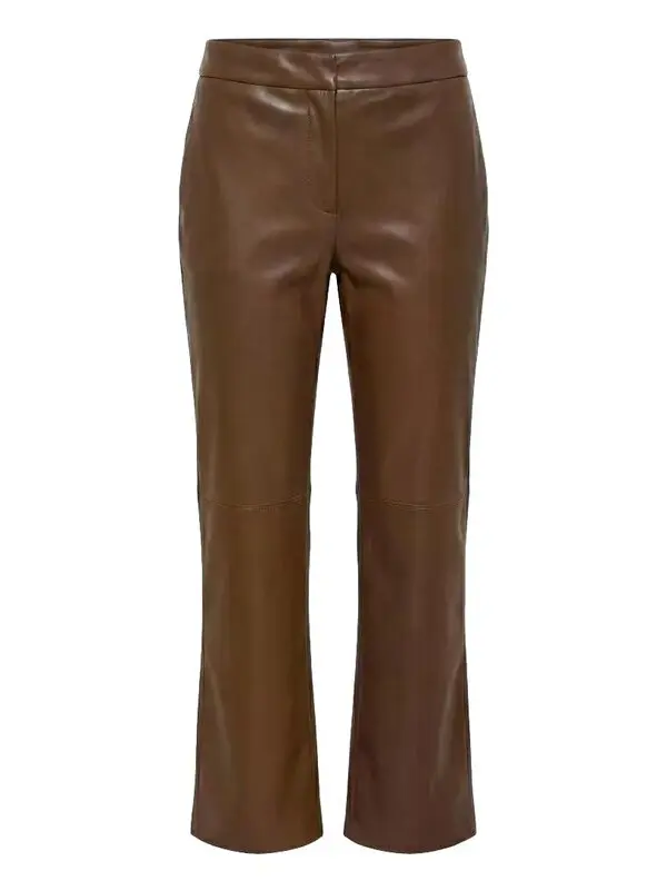 Max Mara Leather-effect Trousers - Brown