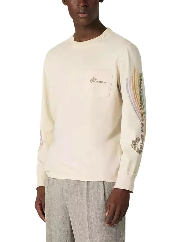 GOLDEN GOOSE Graphic Print Long-sleeve T-shirt - Neutrals