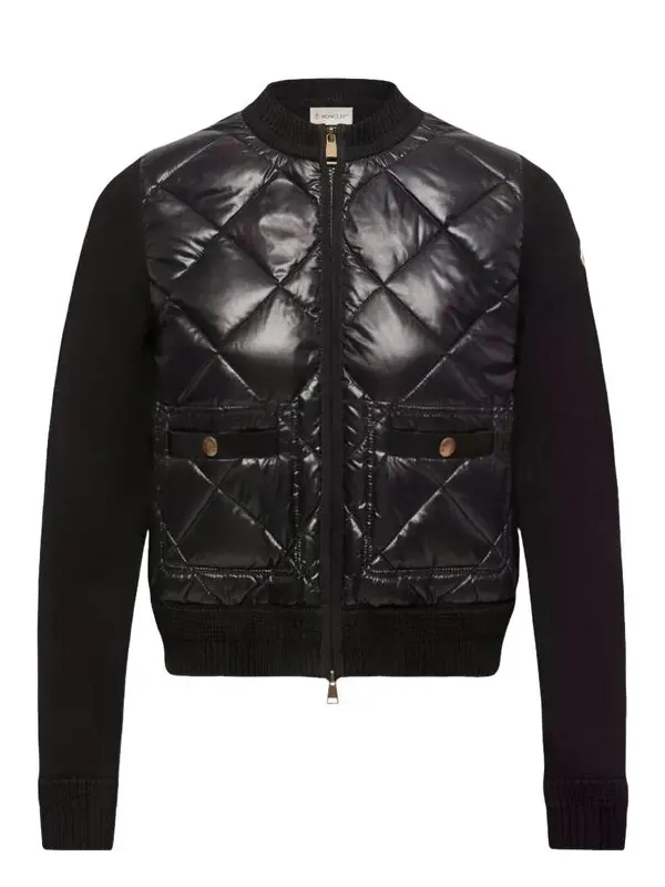 Moncler Quilted Panelled Bomber Jacket - Black