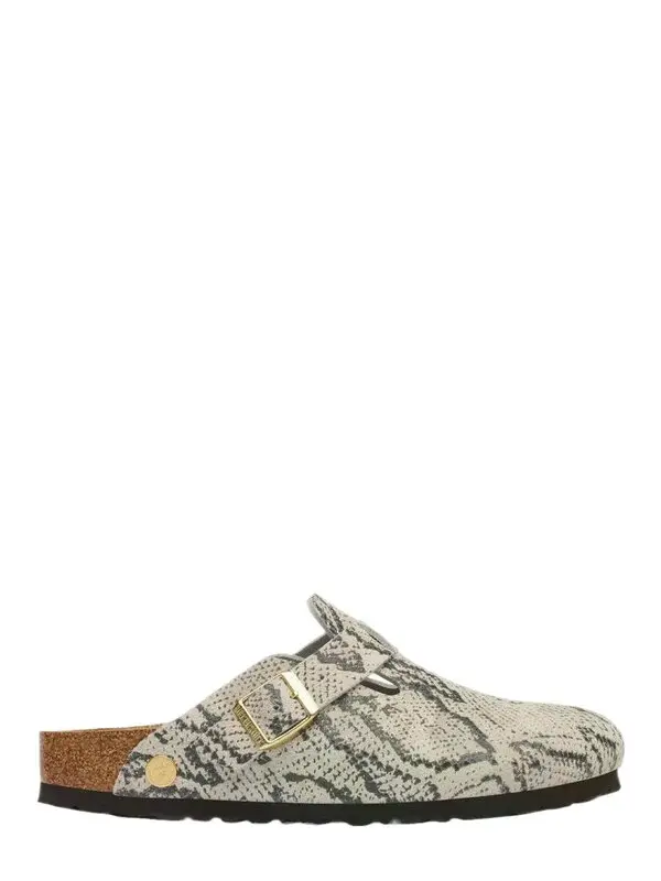 BIRKENSTOCK Boston Snake-print Mules - Neutrals