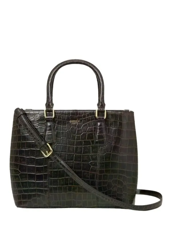 OSPREY Adaline Croc-effect Leather Tote Bag - Brown