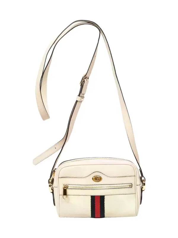 Gucci 2000s Stripe Detail Shoulder Bag - White