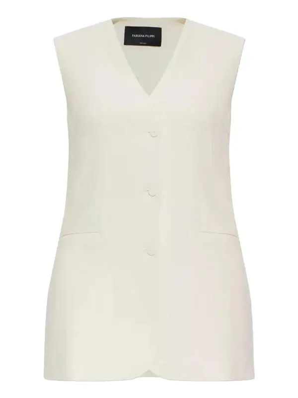 Fabiana Filippi V-neck Single-breasted Waistcoat - Neutrals